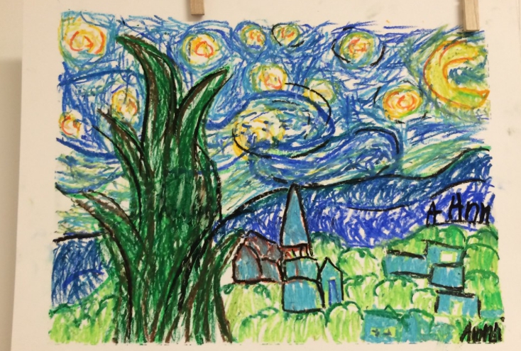 van gogh oil pastel